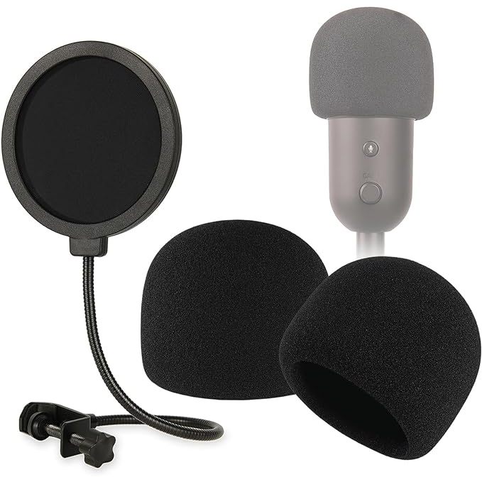 Microphone Pop Filter and Foam Windscreen for Razer Seiren V2 X Mic ...