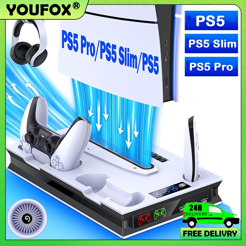 PS5&PS5 Slim&PS5 Pro Cooling Stand with Dual Cooling Fans for PS5 ...