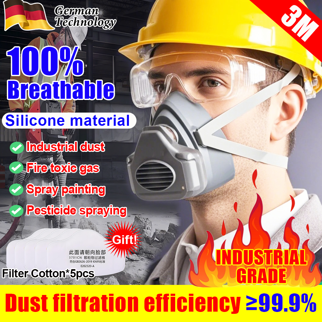 【Malaysian Seller】24-hour shipping gas mask chemical respirator mask 3m ...