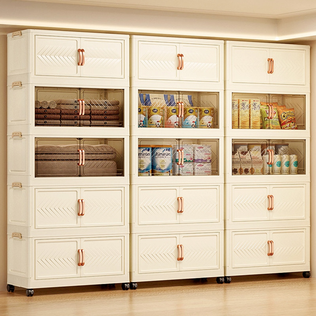 [2025]L/70 (2-6 Layers)Solid Color Panel Foldable Storage Cabinet With ...