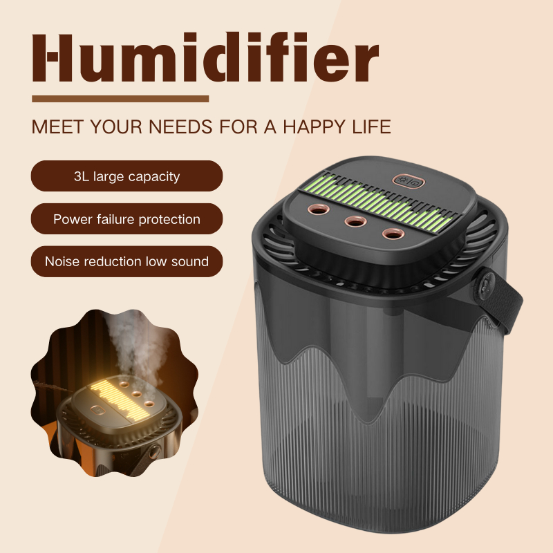 3L Air Humidifier Portable Small Aroma Diffuser 3 Spray Ports Large ...