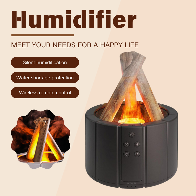 250ml Campfire Flame Fire Diffuser Auto Shut-Off Ultrasonic Aroma ...