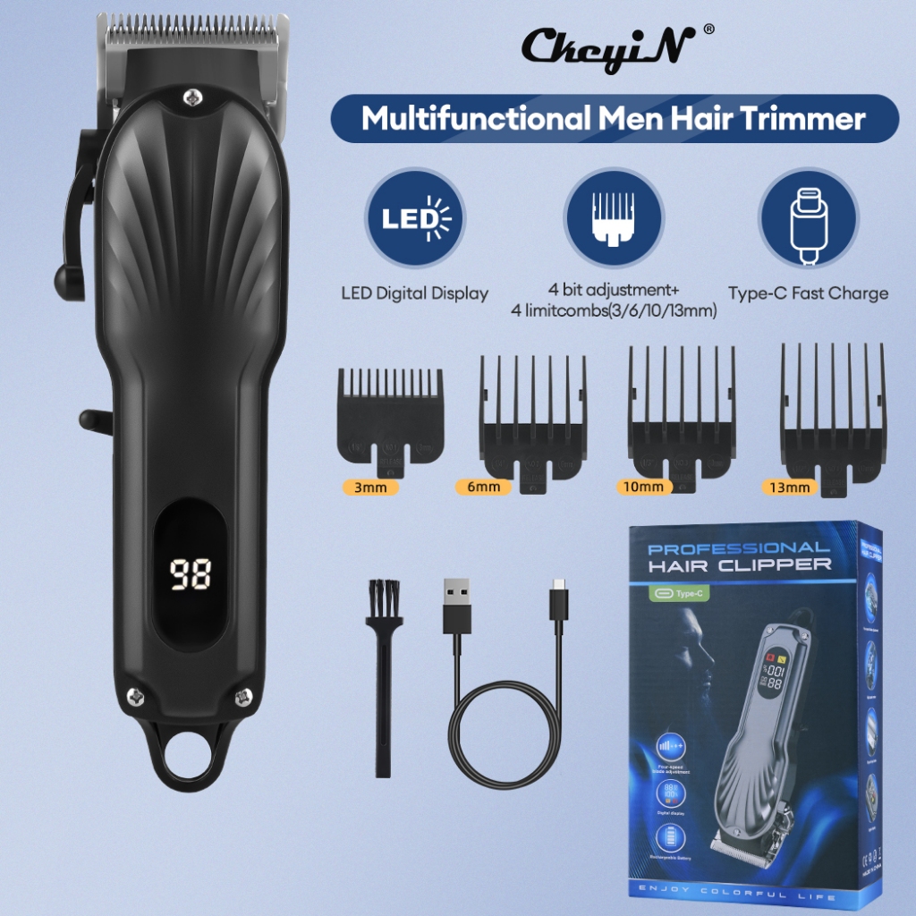 Ckeyin Hair Clipper Multifunctional Men Hair Trimmer Powerful Battery ...