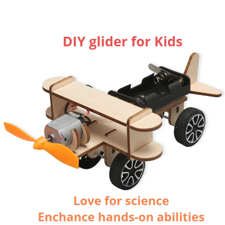 W&F STEM Glider Plane Kit with Battery | Wooden DIY Science Toy Ages 8 ...