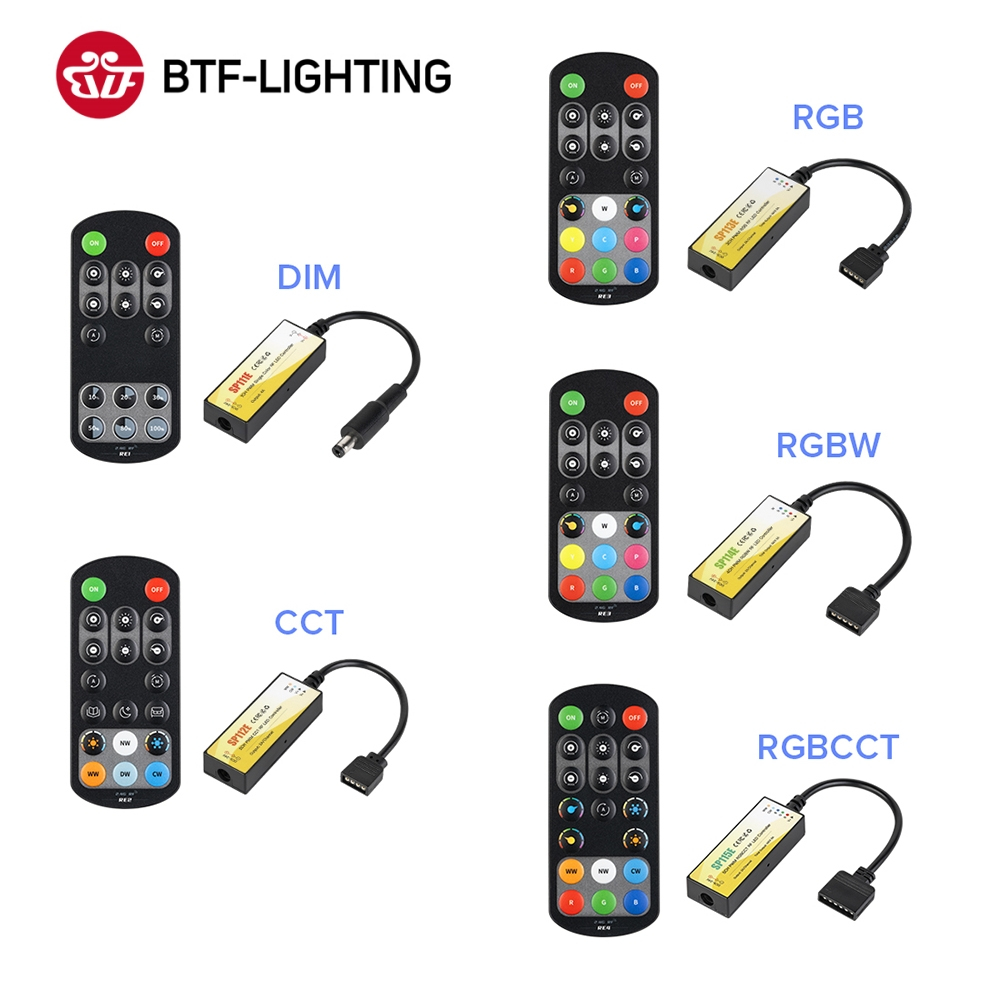 BTF-LIGHTING PWM LED Controller 2.4GHz RF Remote Control for Single ...