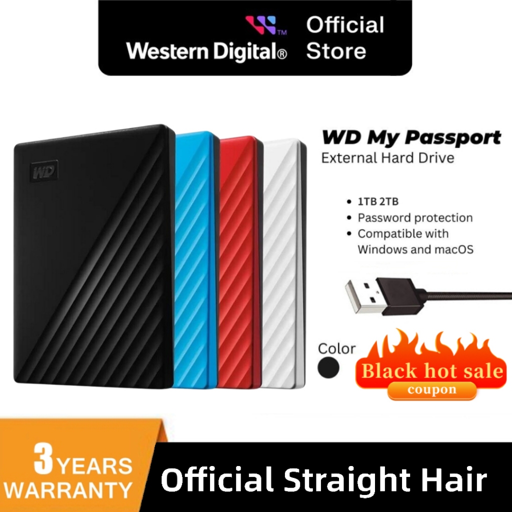 WD Western Digital 1TB 2TB External Hard Drive For Mac and Windows Portable USB 3.0 External HDD ...