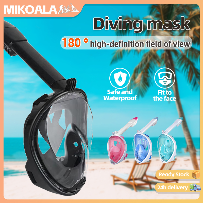 Full Face Mask Snorkeling Diving Swimming Snorkeling Mask Breather Pipe ...