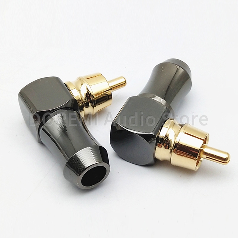RCA Connectors 90 Degree Right Angle Audio Amplifier Hifi Speaker ...