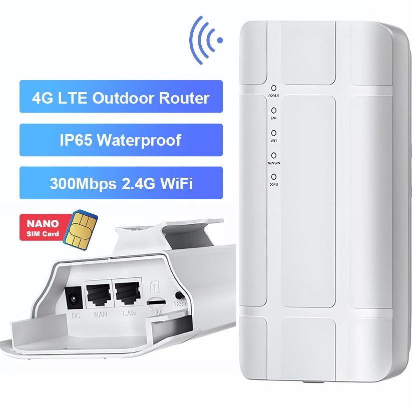 4G LTE Outdoor WiFi Router Unlocked CPE 300Mbps Modem with Sim Card ...