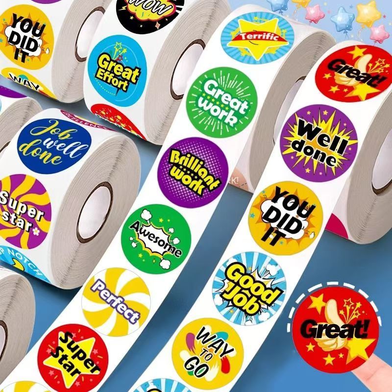 500 stickers/roll Reward Stickers for Kids Teacher Encouragement ...