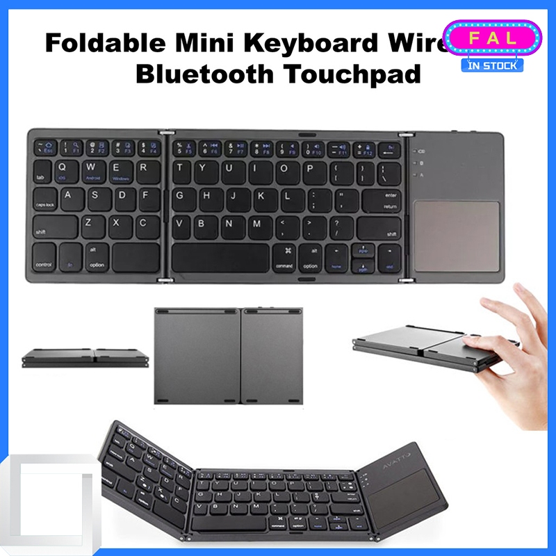 Papan Kekunci Mini Bluetooth Wayarles Lipat Papan Kekunci Senyap ...