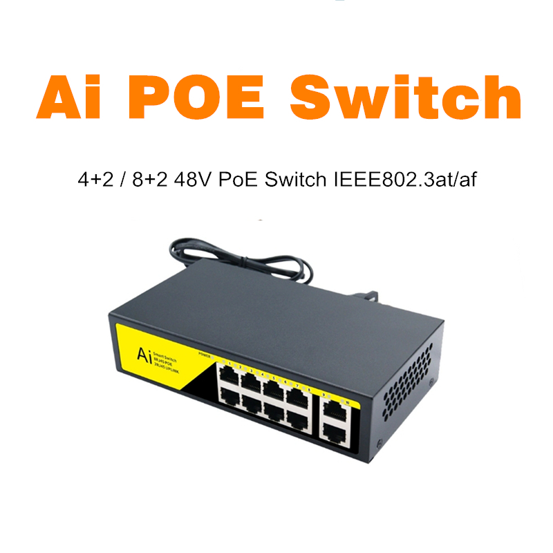 POE Switch 4+2/8+2 Ports 10/100Mbps Ethernet Network POE Switch IEEE802 ...