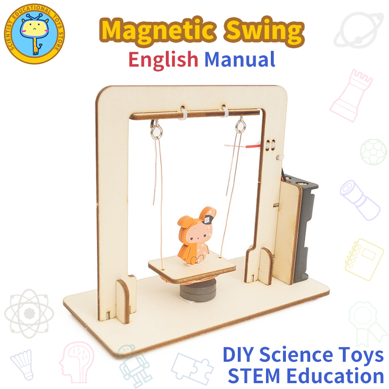 🚀Science Toys🔥DIY Magnetic Swing Model STEM Kit Kids Electric ...