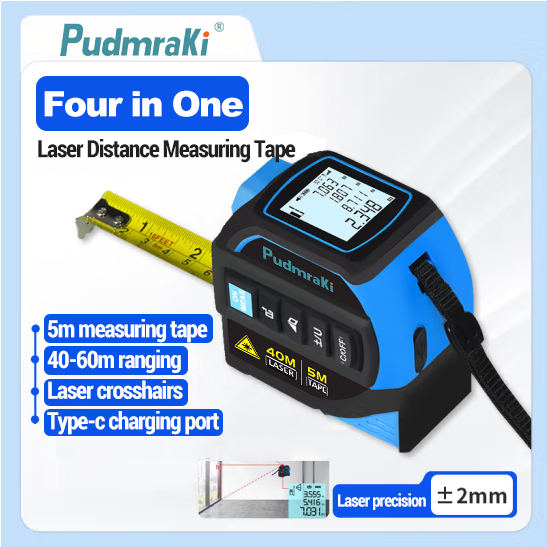 4 in 1 laser distance meter tape measure infrared 5M tape measure ...