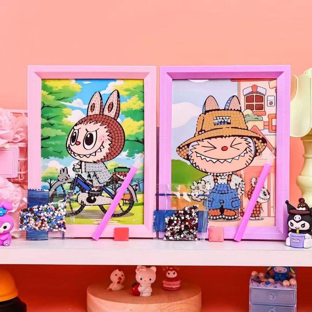 DIY labubu Cartoon Diamond Painting Set sanrio kuromi with Frame and ...