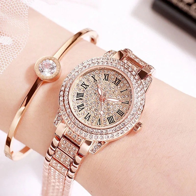 Cornucopia Watch Full Diamond Luxury Wrist Watch Ladies Gypsophila ...