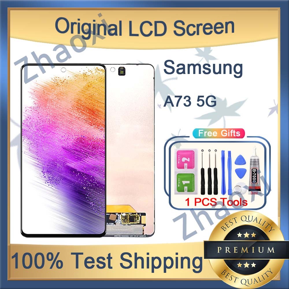 Original AMOLED Samsung Galaxy A73 5G LCD Screen With Frame Replacement ...