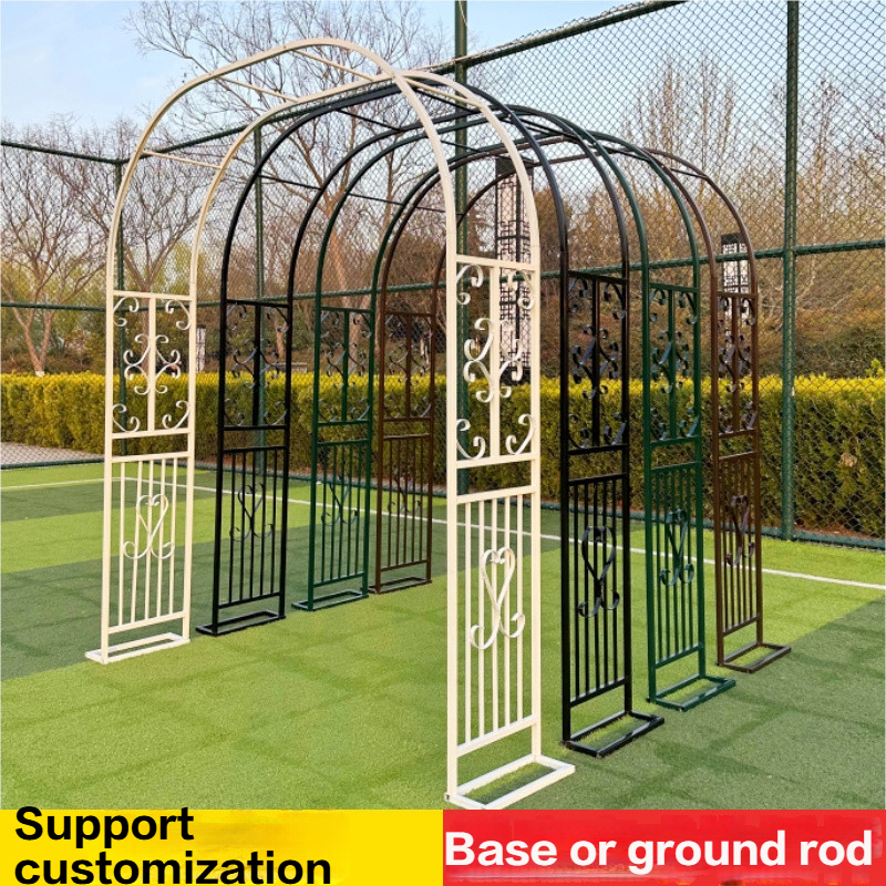 European Style Iron Arch Climbing Rattan Flower Stand Outdoor ...