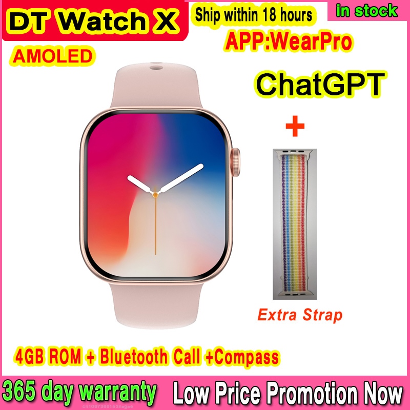 AMOLED DT Watch X Smart Watch 4GB ROM Series 10 Bluetooth Call Compass ...