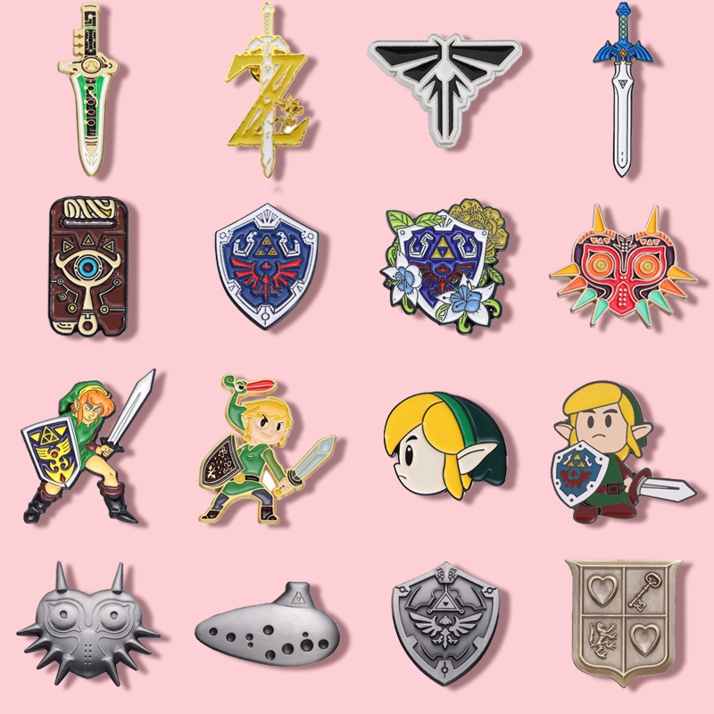 20 Styles Legend of Zelda Enamel Brooch Souvenirs Around The Game Game ...