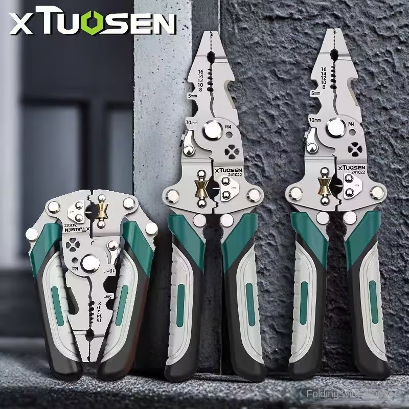 Multi functional folding wire stripping pliers, stainless steel wire ...