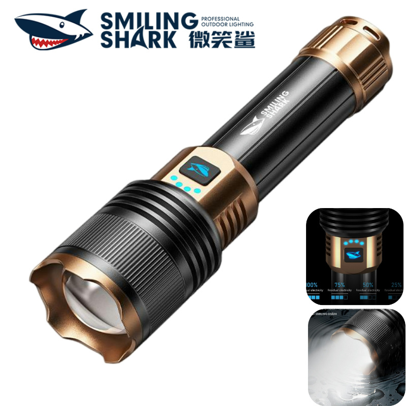SMILING SHARK LED Torch Light M80 10000LM Powerful Flashlight 4Modes ...