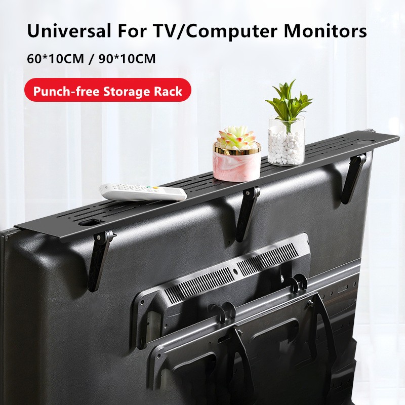Aluminum Quality TV Shelf Caddy Top Shelf Storage Monitor Mount Router ...