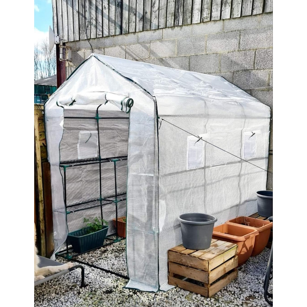 【Local Delivery】Large Balcony Walk-in Greenhouse Set, Garden Rack ...