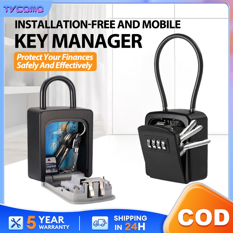 Key Safe Box Key Box Wall Mount Numbering Lock Key Storage Lock Box 4 ...