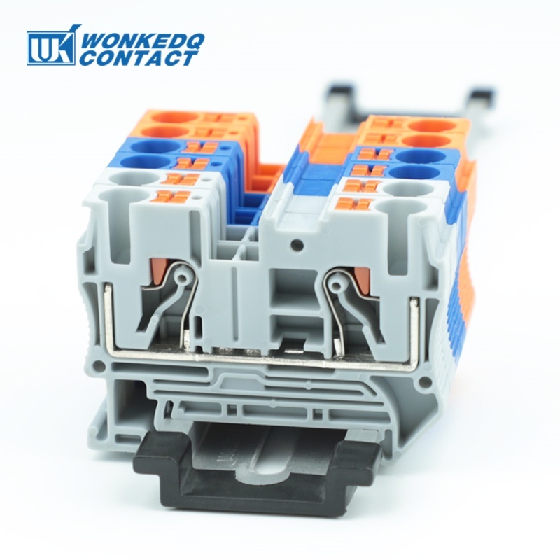 10Pcs PT 6 Terminal Block 6mm Push-in Tool Free Wiring Connector Din ...