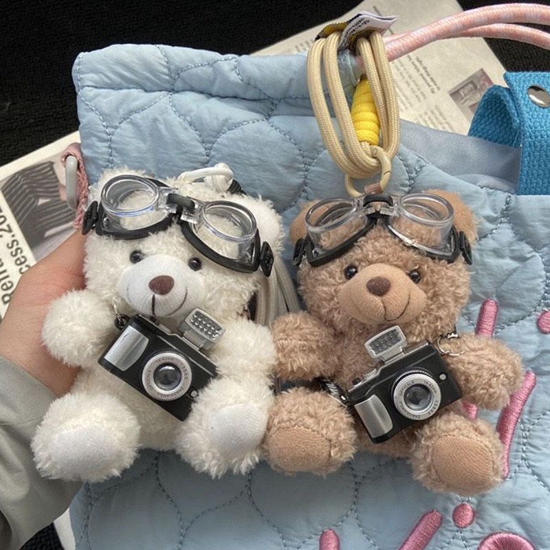 Bear Couple Keychain Bear Pendant Plushie Cute Keychain Plush Key Chain ...