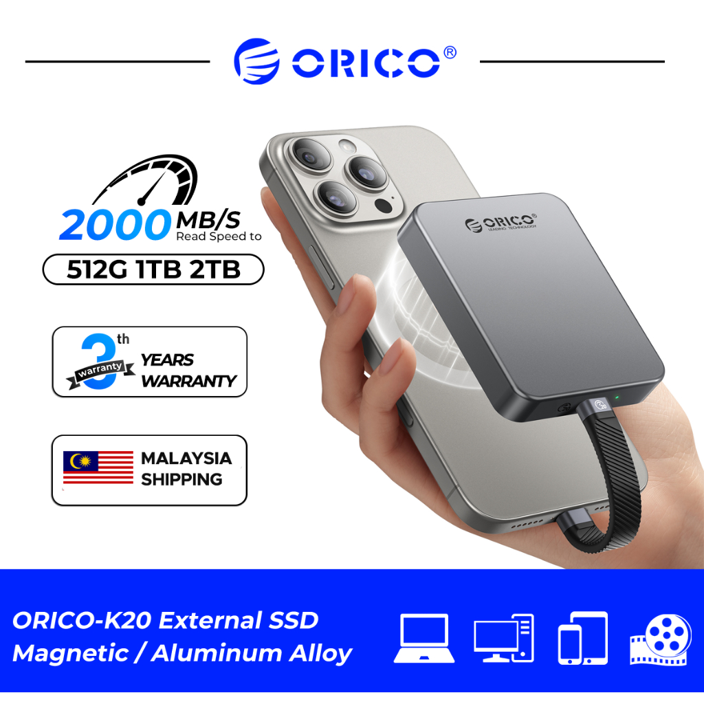 ORICO Magnetic External SSD 512GB 1TB 2TB 4K ProRes Video Storage ...
