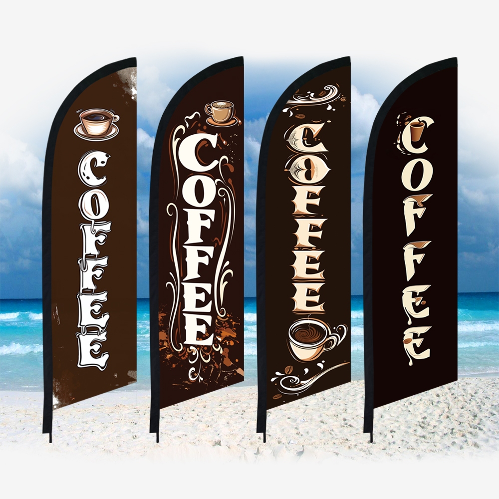 COFFEE Retro Cup Feather Flag Only Swooper Without Pole Beach Flag ...