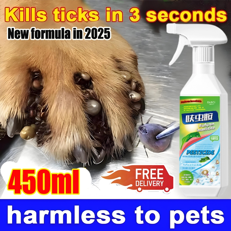 Kills ticks in 3 seconds dog tick medicine flea and tick spray 450ML ...