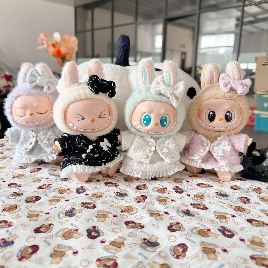 17cm Labubu Plush Doll Clothes Outfit Accessories Korea Kpop Exo Labubu ...