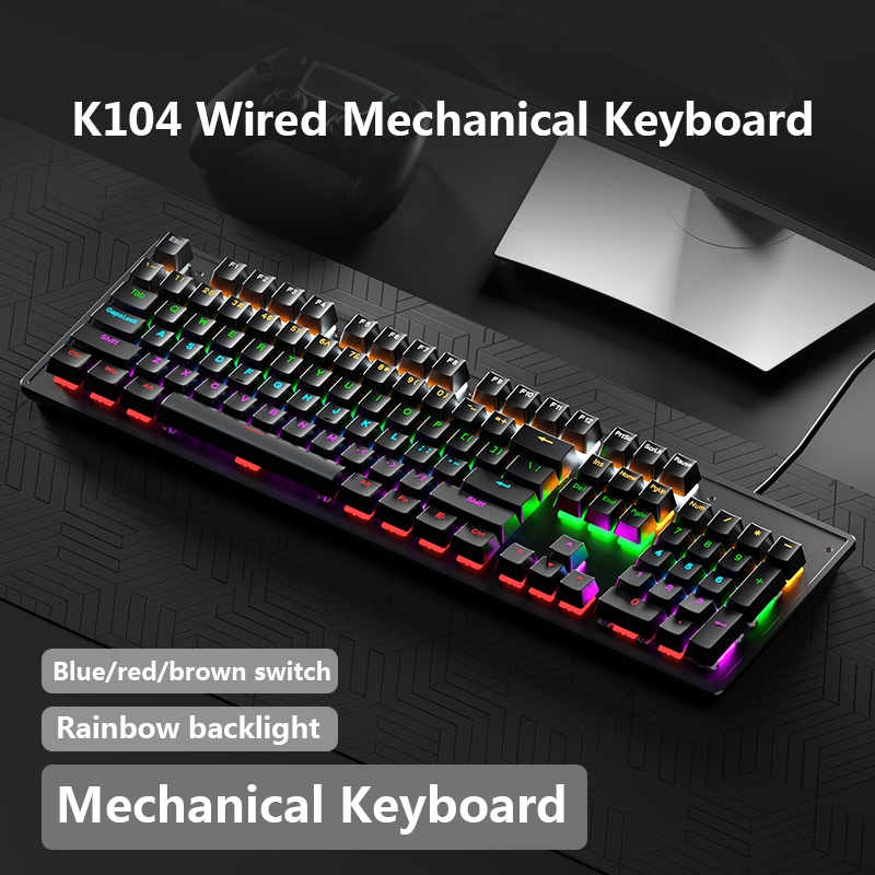 Meta K104 Wired Gaming Mechanical Keyboard with Bcaklight Full Keyboard ...