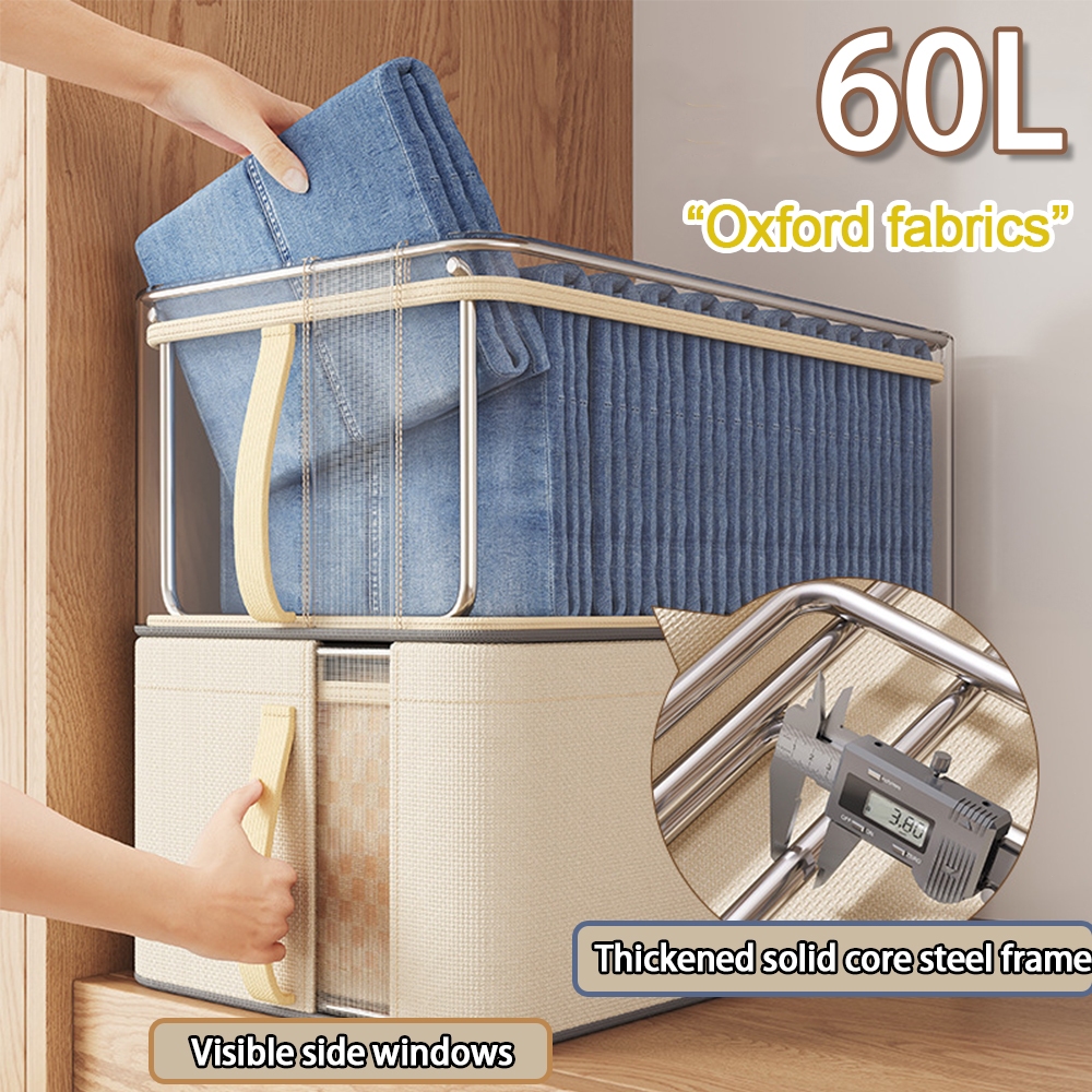 Oxford Fabric Mesh Steel Shelf Storage Box Visual Desktop Organiser ...