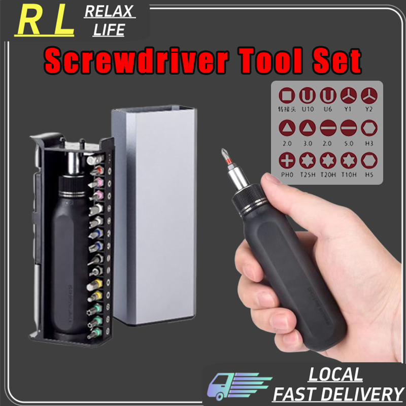 Complete Ratchet Screwdriver Tool Set – Big Handle with Bits and ...