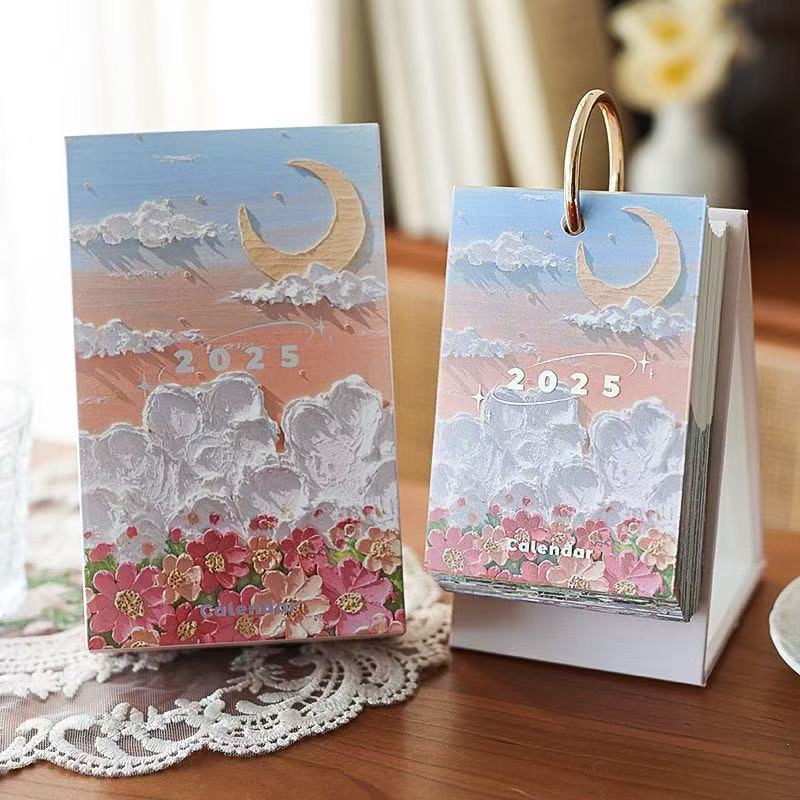 Sasa Preferred 2025 calendar 2025 Oil Painting Calendar INS Style ...