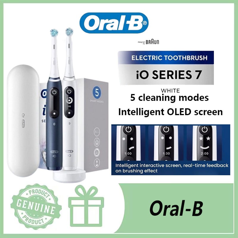 Oral-b iO7 electric toothbrush 3D brush head with visible changes in 5 ...