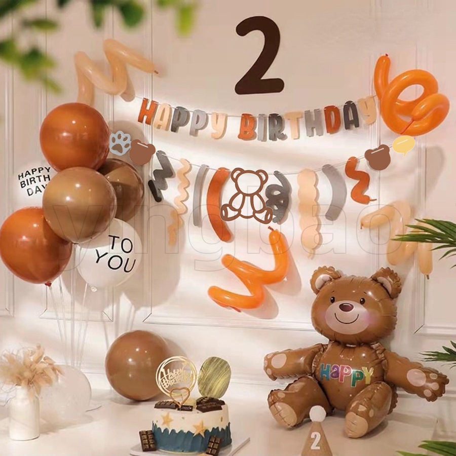 Ins Happy Birthday Ribbon Flag Banner With 0-9 Number Party Birthday ...