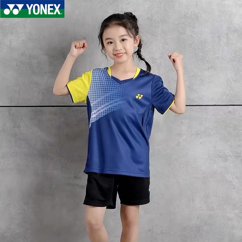 YONEX badminton shirt, men's and women's quick drying breathable top, table tennis competition ...