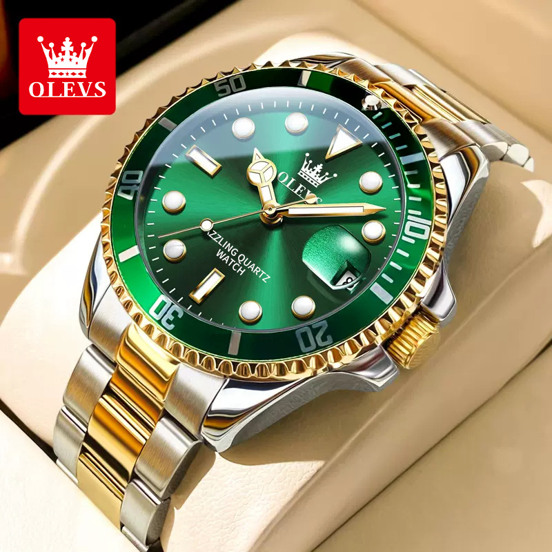 OLEVS Jam Tangan Lelaki Original Waterproof Stainless Steel Luminous ...