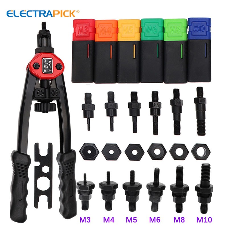 Rivnut tool replacement m3 rivnut rivet gun skru rebet besi mata rivet ...