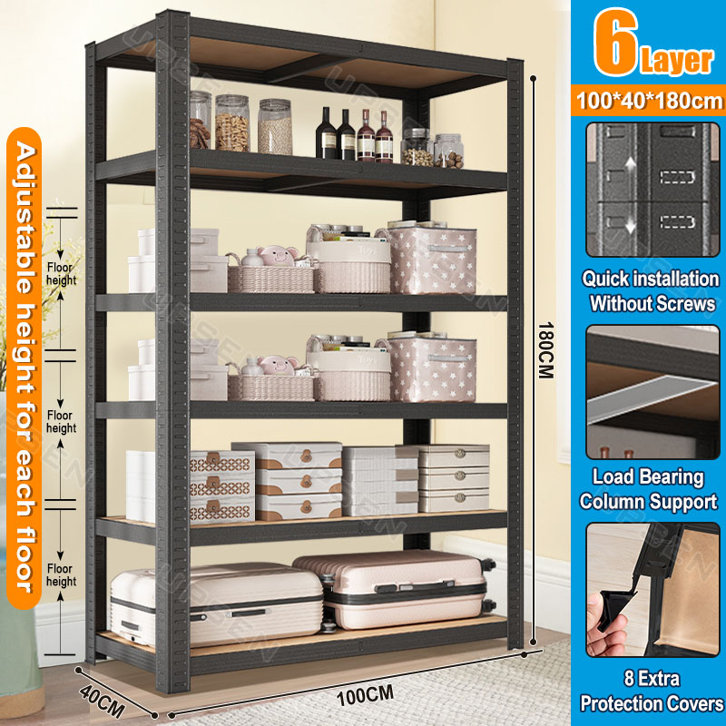UPSEN 5 tier 120*50*200cm Adjustable Metal Boltless Rack Home Kitchen ...
