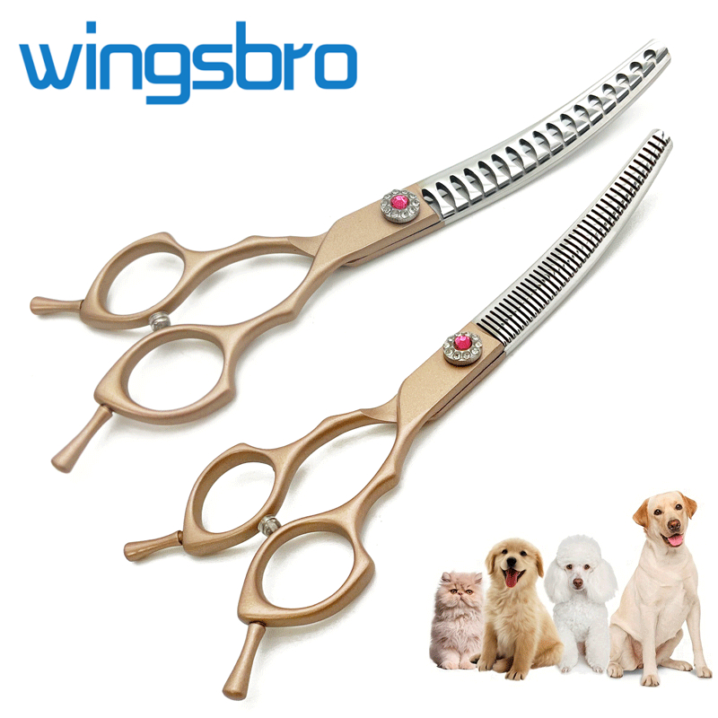 7‘’Curved Chunkers Shears Curved Thinning Shears Stainless Steel Dog ...