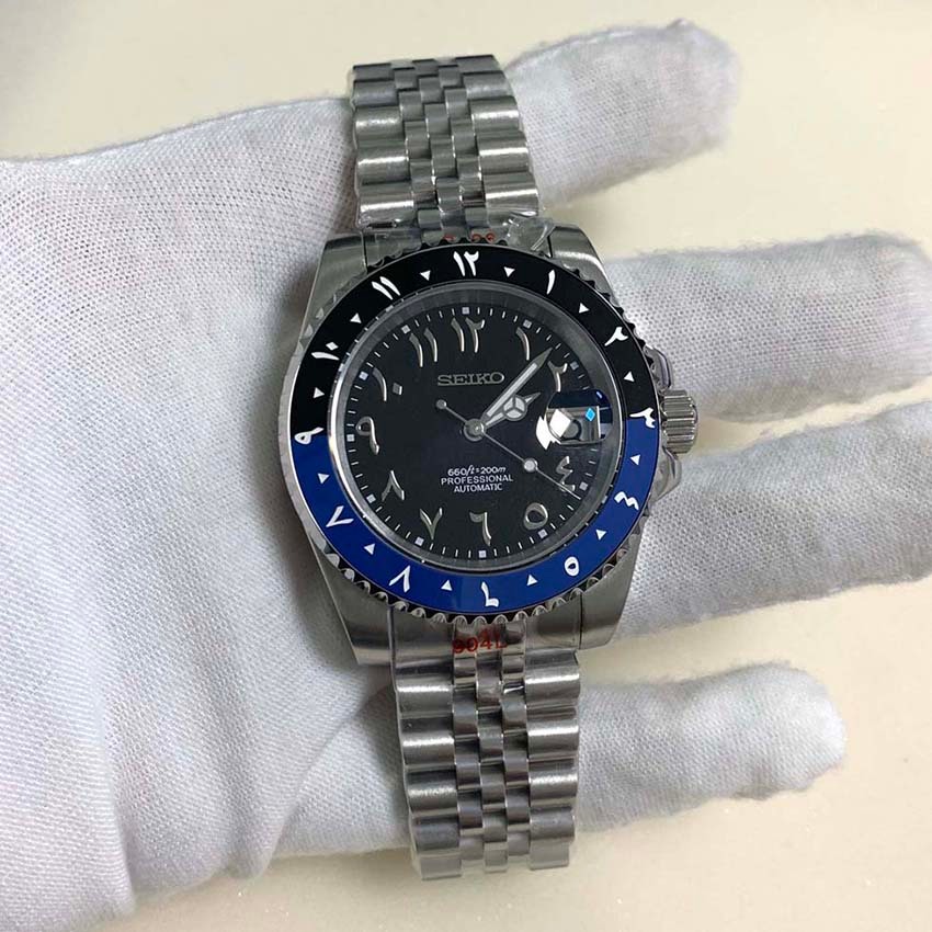 40mm Men's Watch Stainless Steel Sapphire Glass Watch Dense Back Roman ...