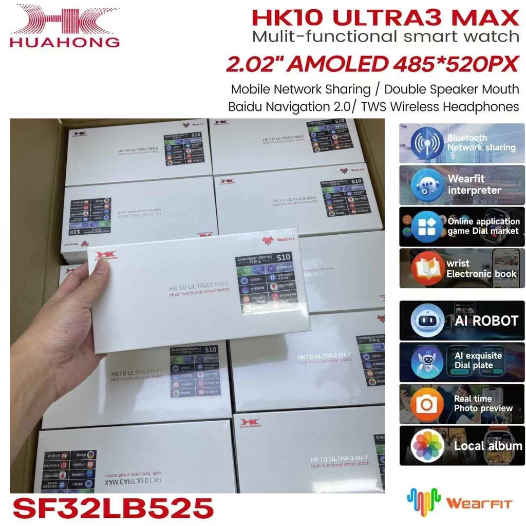 2025 New HK10 Ultra 3 MAX AMOLED Smart Watch Series10 2GB ROM Local ...
