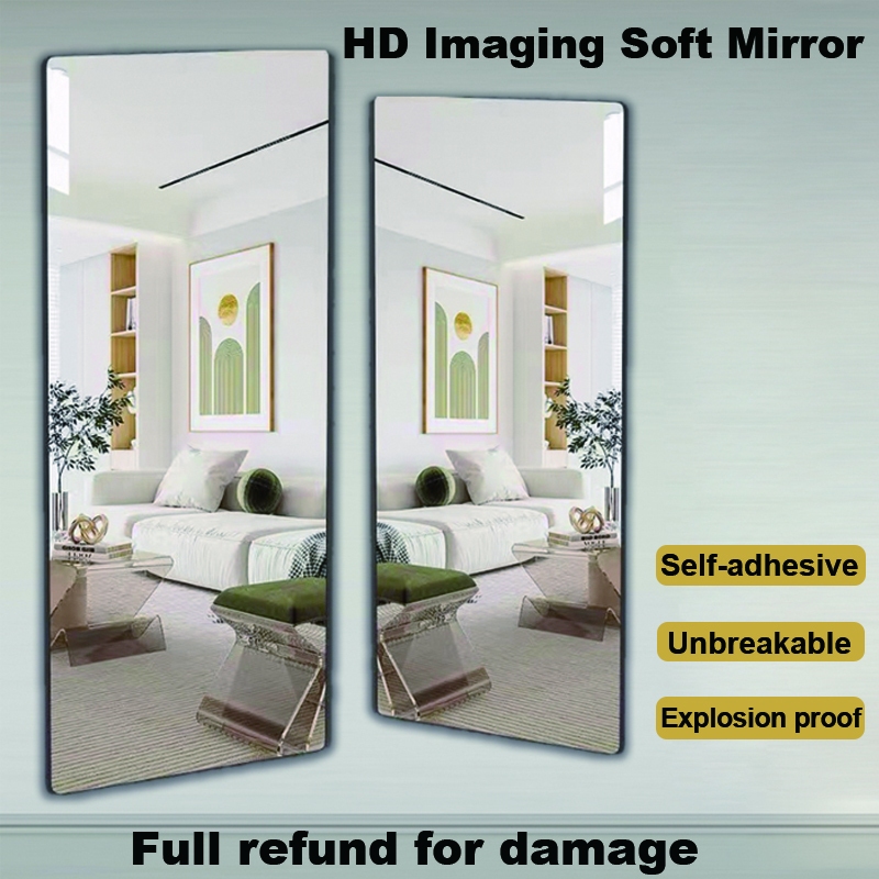 HD Flexible Acrylic Full body mirror DIY Self-adhesive Square Mirror ...
