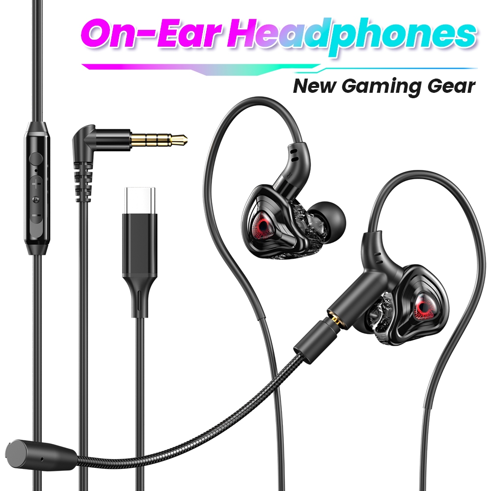 Type-C/3.5mm Port Headset Gamer Wired Headphones HiFi Bass Stereo ...